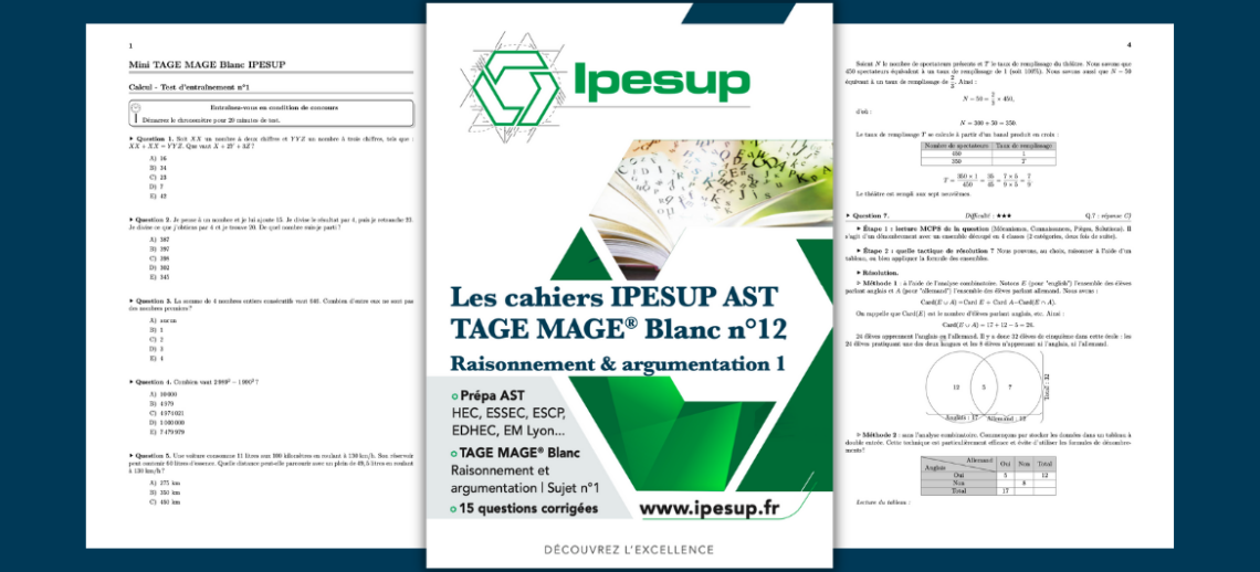 Les cahiers Ipesup AST : TAGE MAGE® Blancs - IPESUP